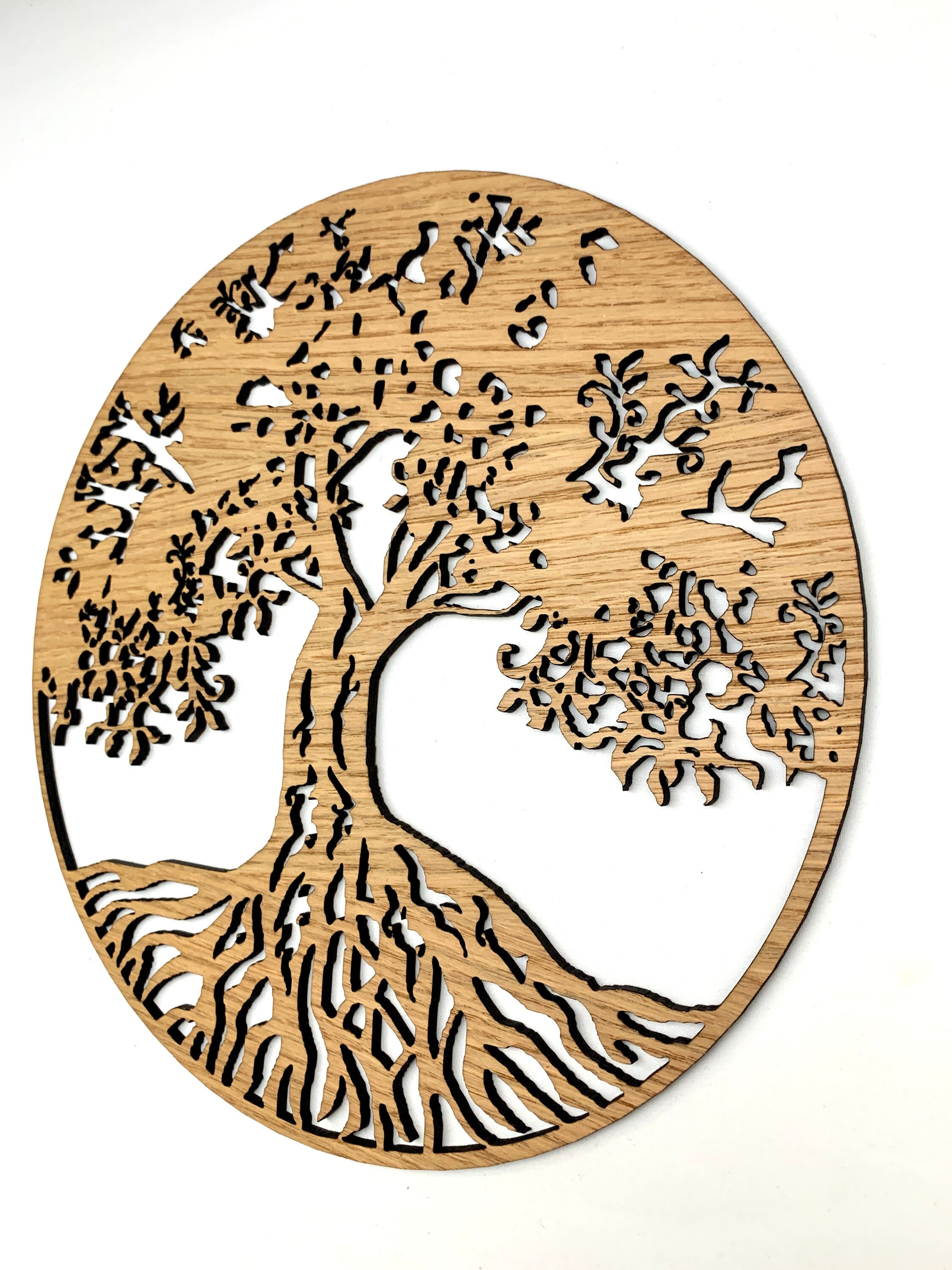 Large Tree of Life Round Wall Art Wooden Minimalist 3D Decor - Etsy