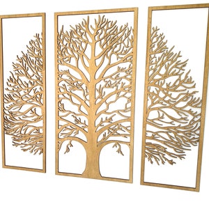 Large Tree of Life 3 Three Wall Wooden Wood Art Decor Picture Openwork ...