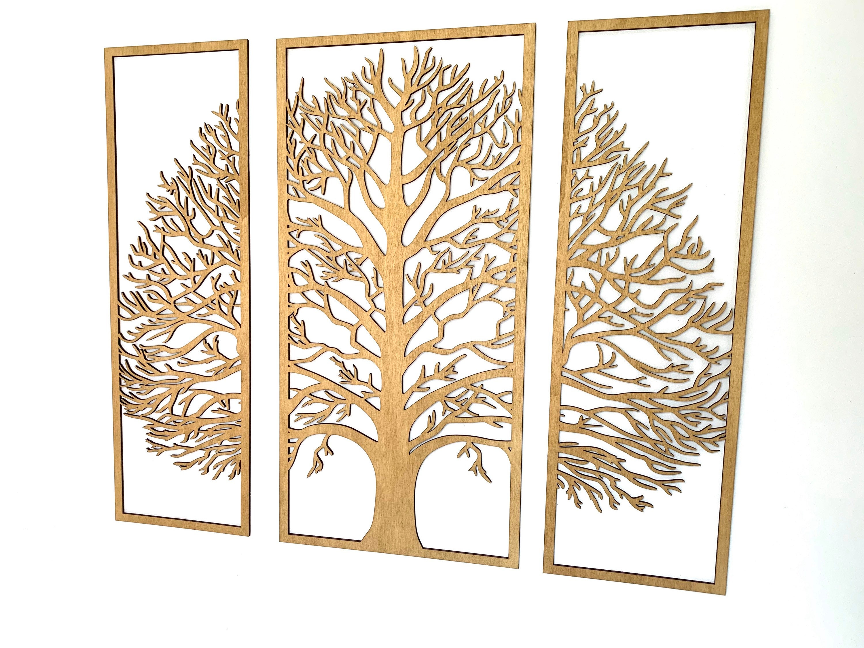 Large Tree of Life 3 three Wall wooden wood art decor picture | Etsy