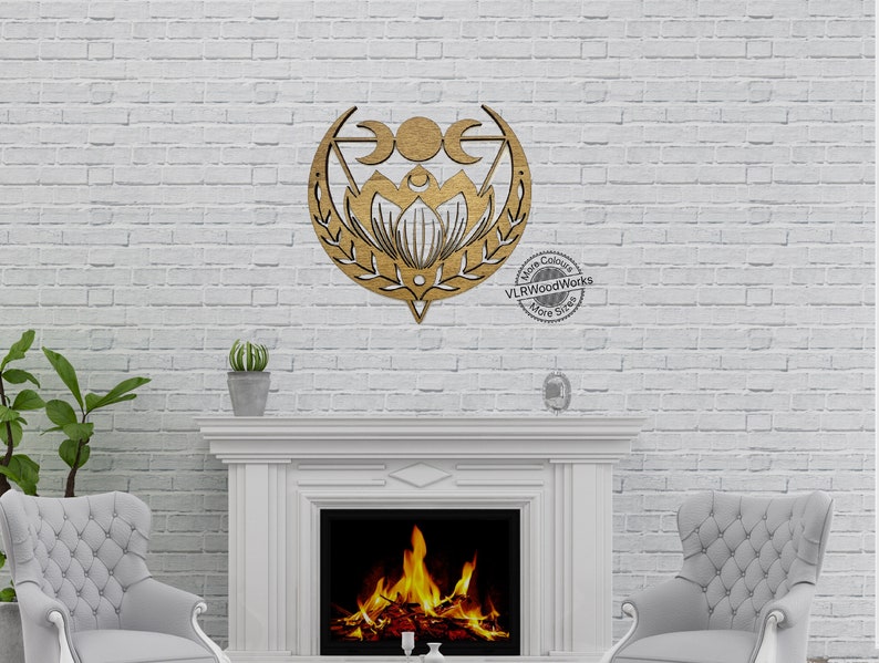 Occult Triple Moon Lotus Flower of Life Goddess Gothic | Etsy UK