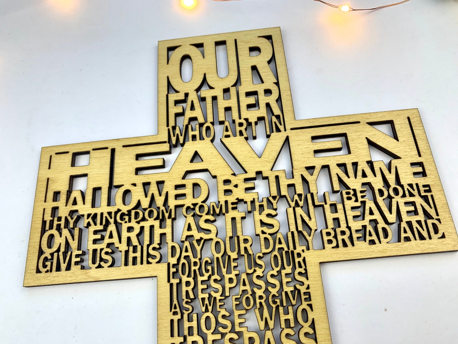 Large Our Father Wooden Stenciled Wall Cross Our Father Prayer - Etsy UK