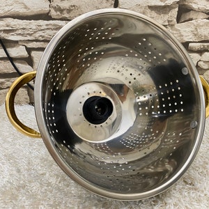 Black & Gold Colander Light Chandelier Industrial Vintage - Etsy UK
