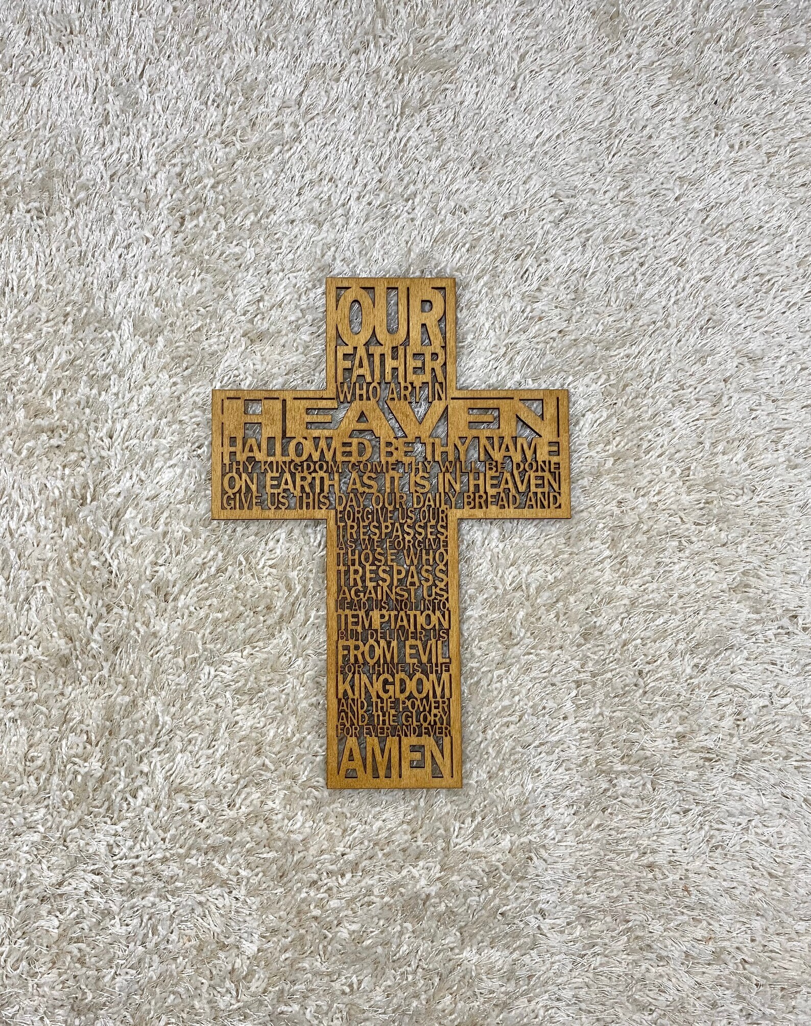 Our Father Prayer Laser Cut Wooden Prayer Wall Sign Text Plaque Rustic ...
