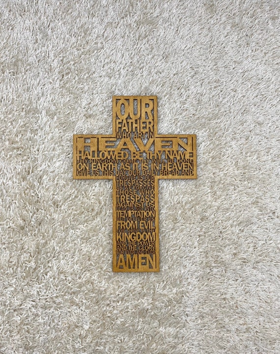 Our Father Prayer Laser Cut Wooden Prayer Wall Sign Text | Etsy UK