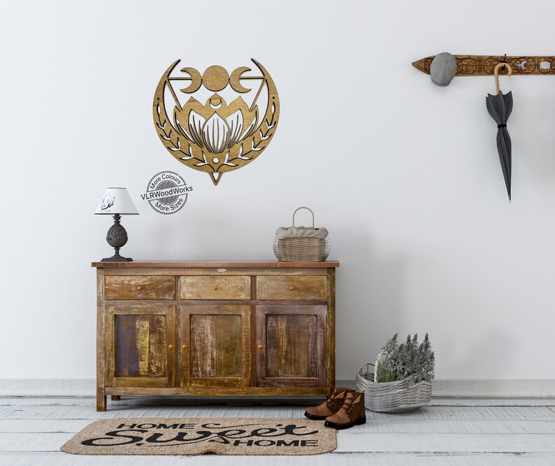 Occult Triple Moon Lotus Flower of Life Goddess Gothic | Etsy UK