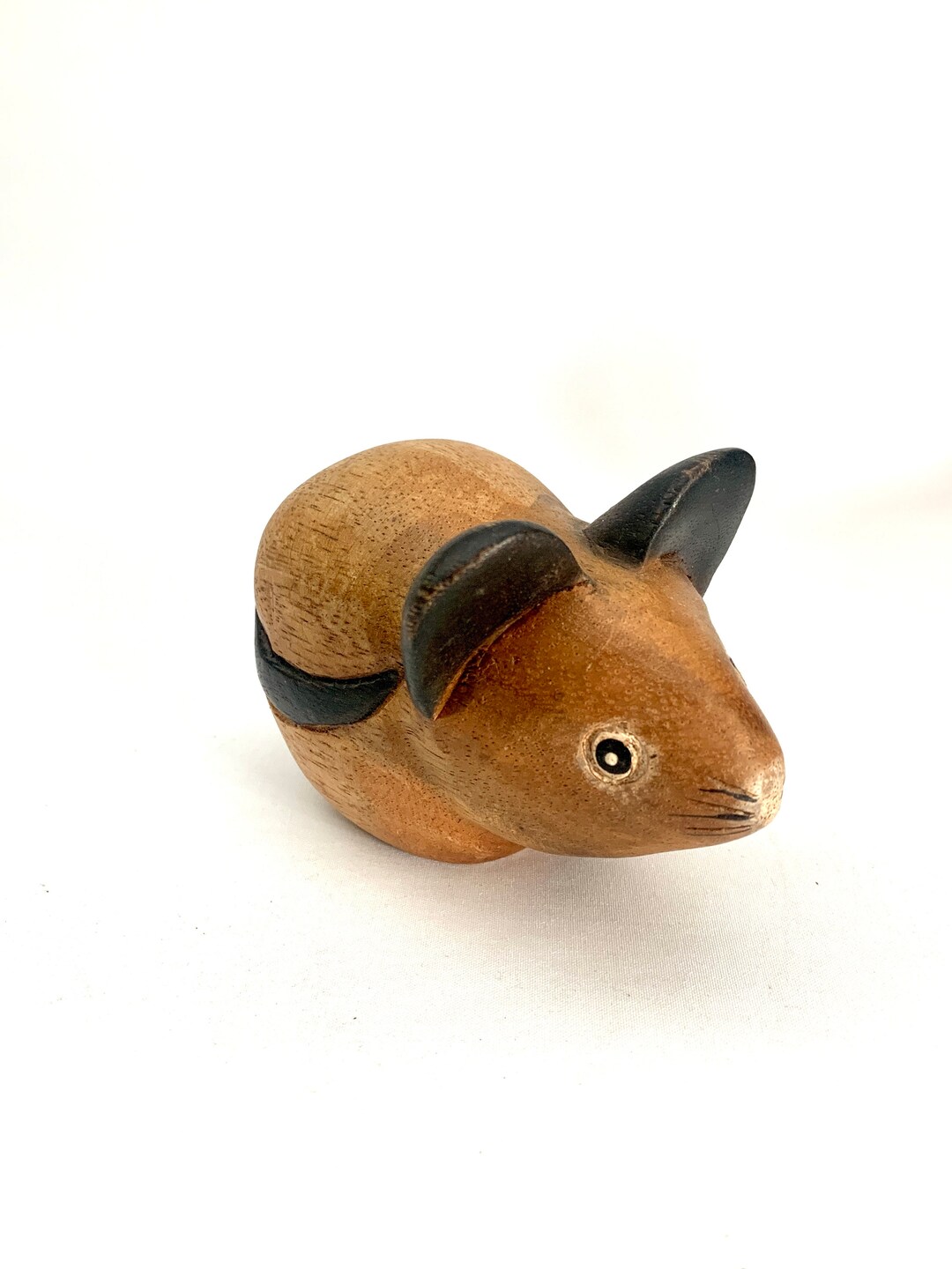 Wooden Mouse Figurine Rustic Wood Art Curved Vintage Collectible Gift ...