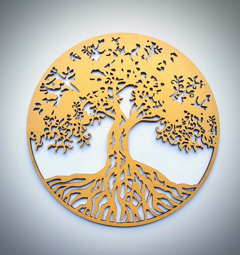 Large 60/50/40/30cm Tree of Life round Wall Art wooden family - Etsy.de