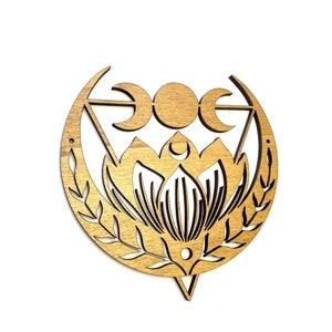 Occult Triple Moon Lotus Flower of Life Goddess Gothic Celestial Wall ...