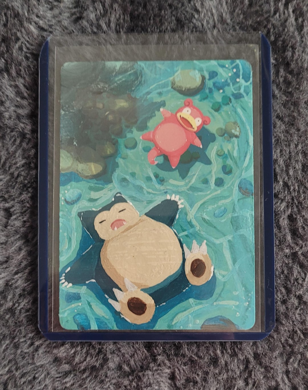 Slowpoke Snorlax Full Art Pokémon Card Painting - Etsy