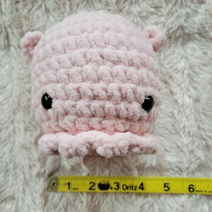 Pink Crochet Cuttlefish Dumbo Octopus Plushie Handmade Plush Stuffed ...