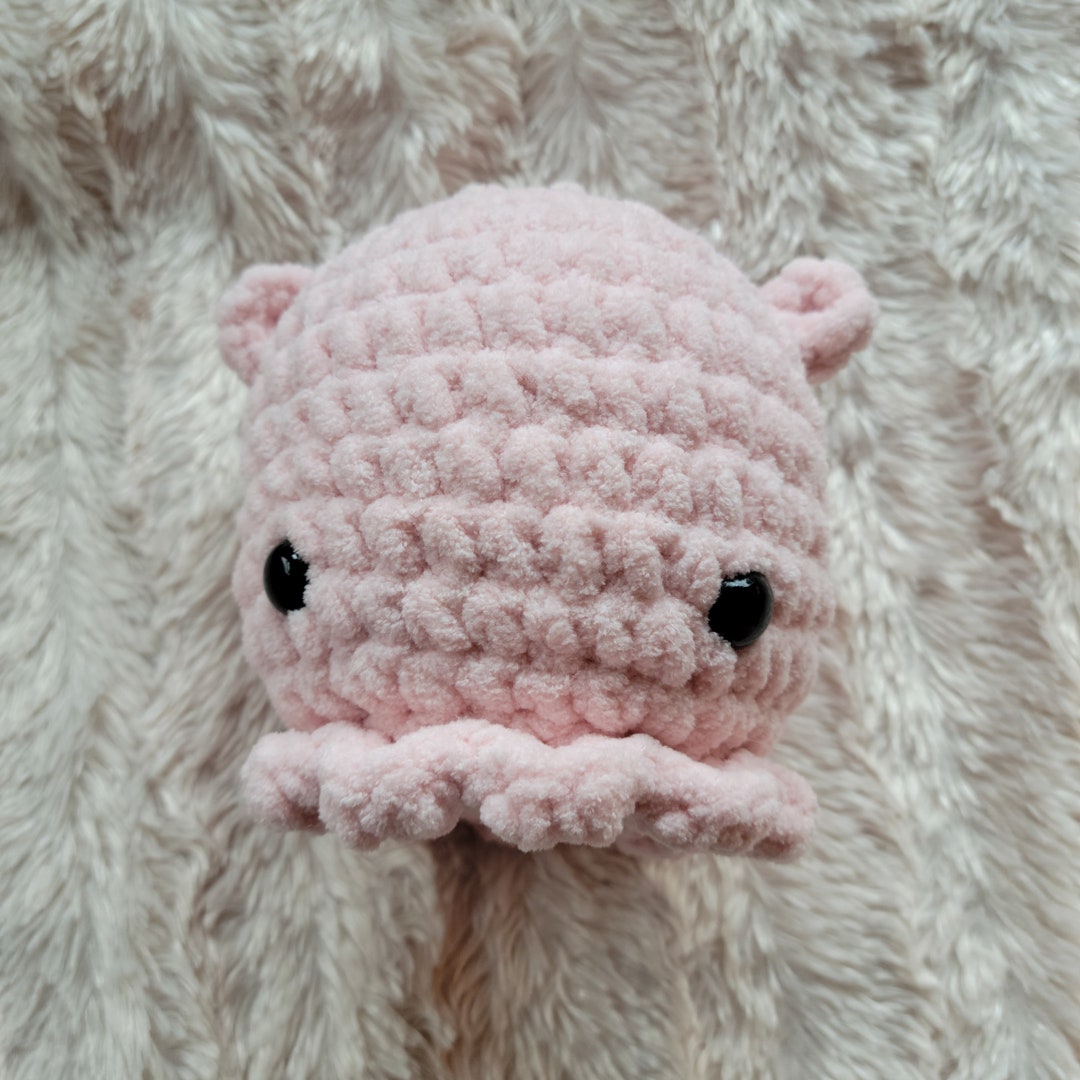 Pink Crochet Cuttlefish Dumbo Octopus Plushie Handmade Plush Stuffed ...