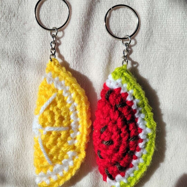 Fruit Slice Keychain - Etsy