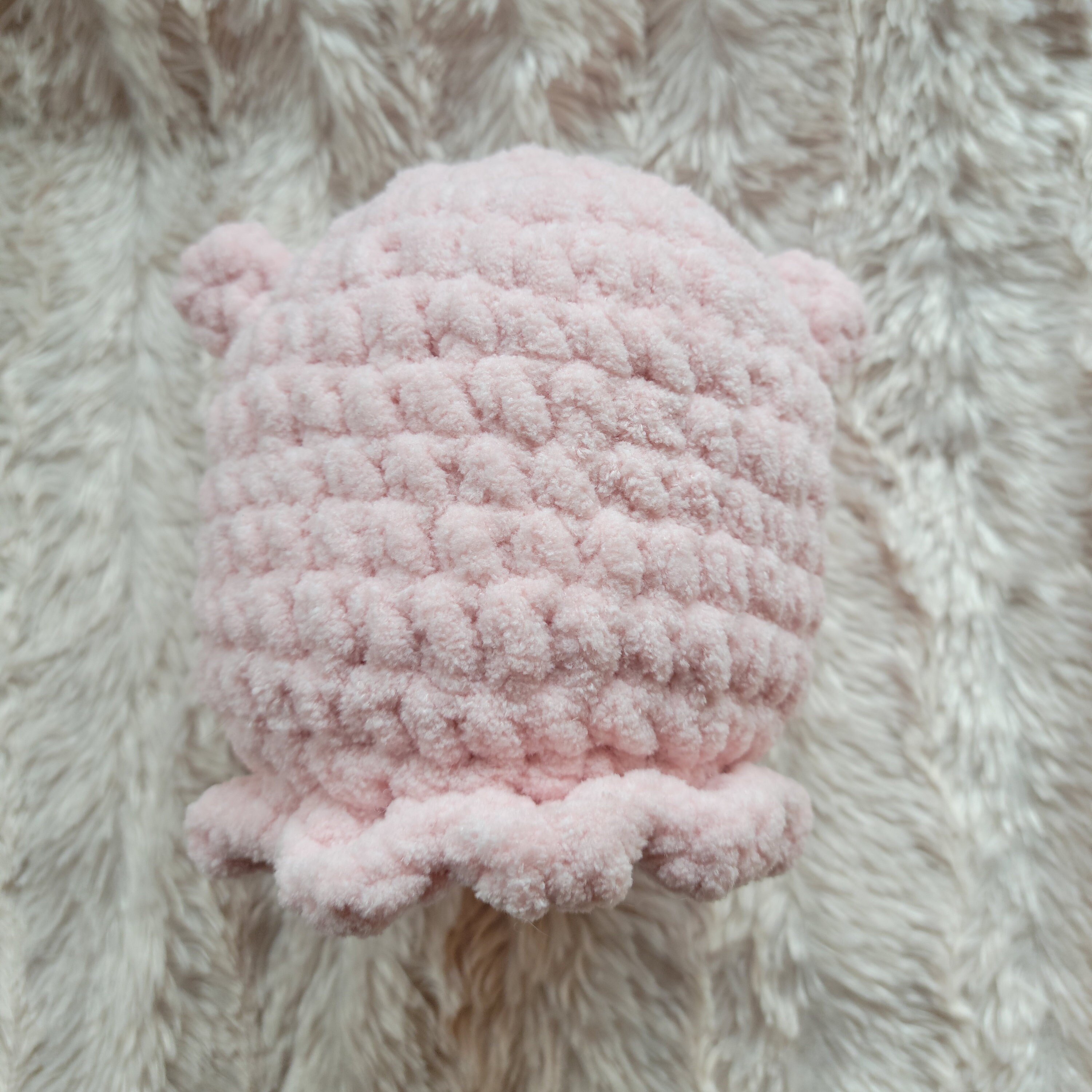 Pink Crochet Cuttlefish Dumbo Octopus Plushie Handmade Plush Stuffed ...