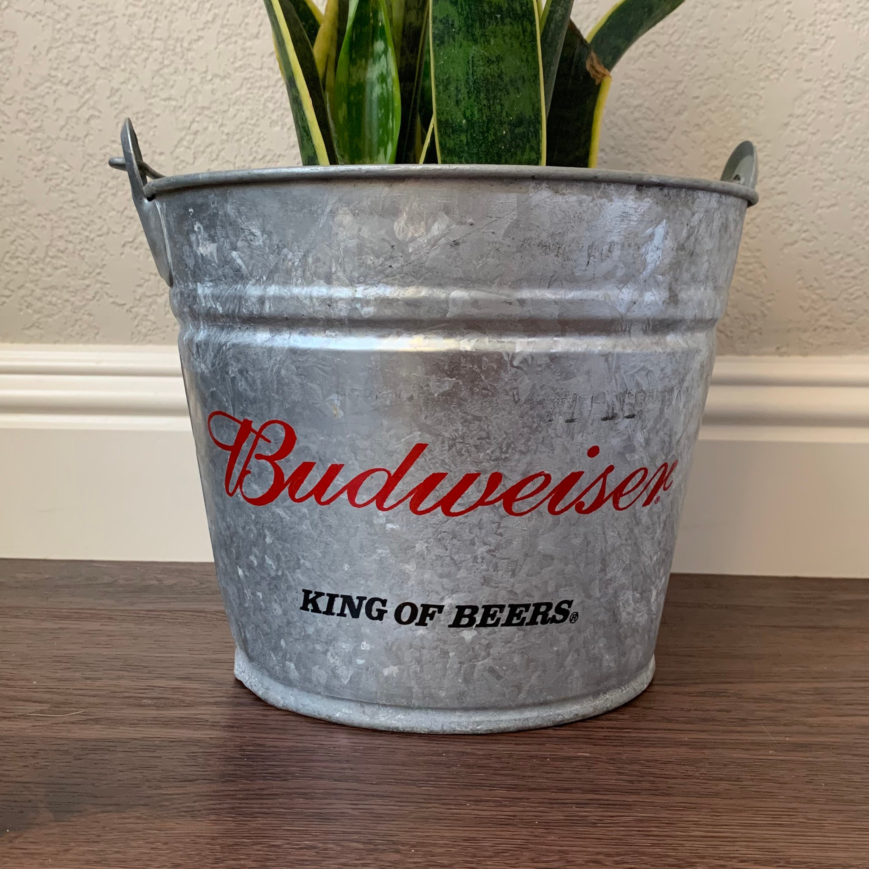 Budweiser Galvanized Metal Bucket - Etsy