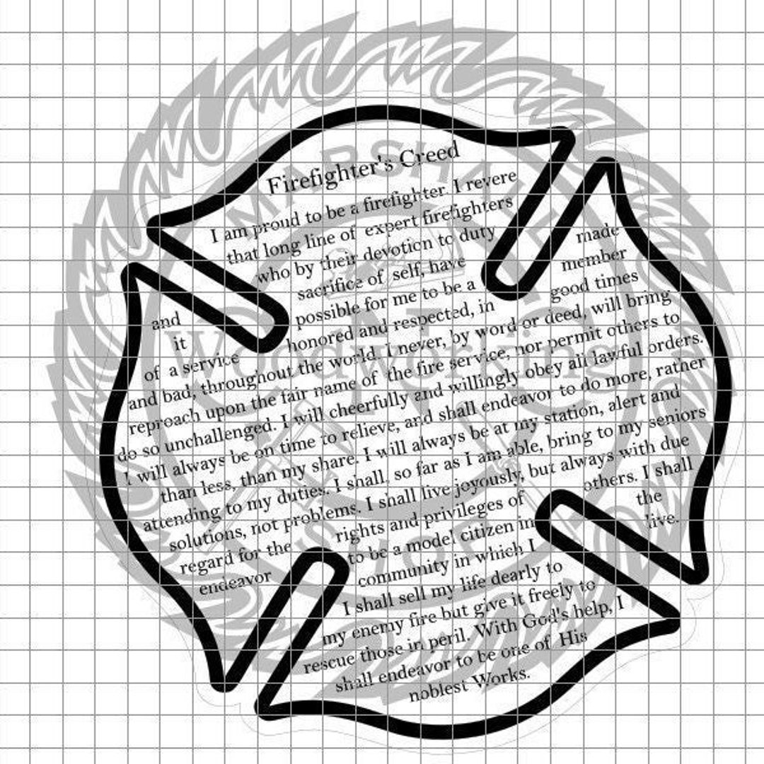 Maltese Cross - Firefighter's Creed Svg/dxf - Etsy