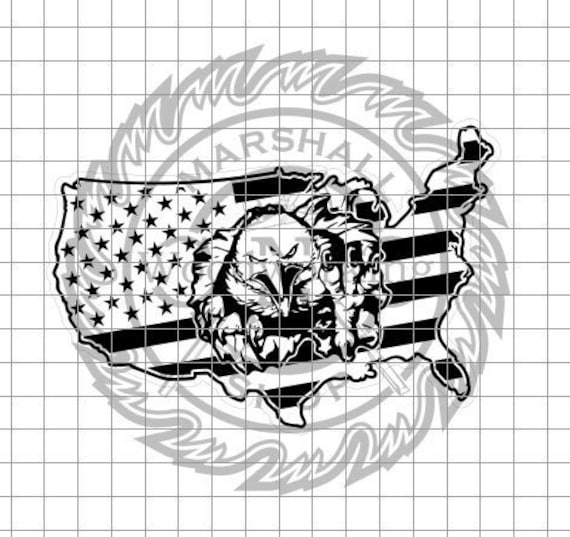 US Shape Flag Eagle Breakthrough dxf/svg | Etsy