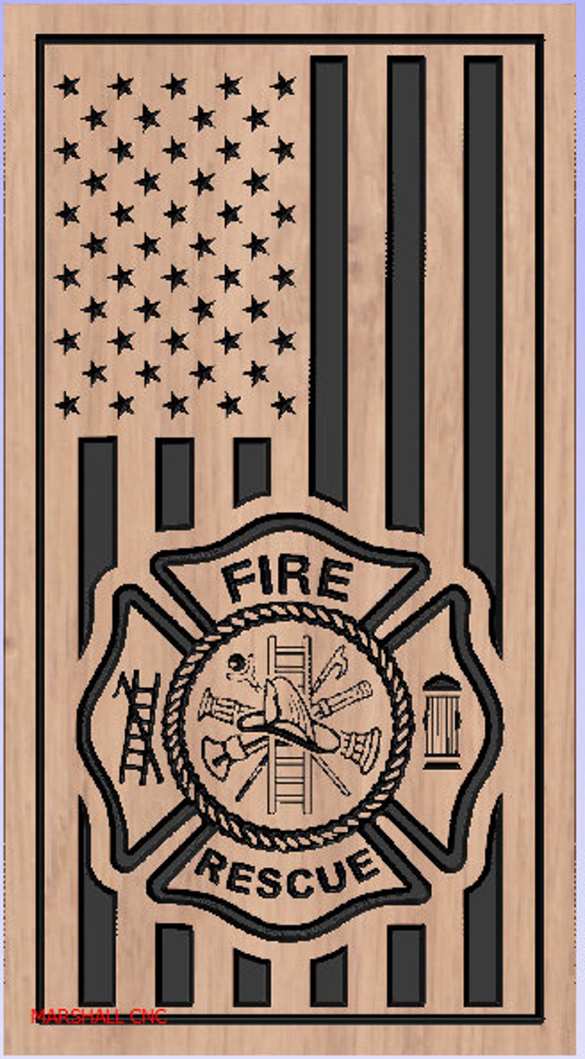 US Flag Fire Rescue Vertical Dxf/svg - Etsy