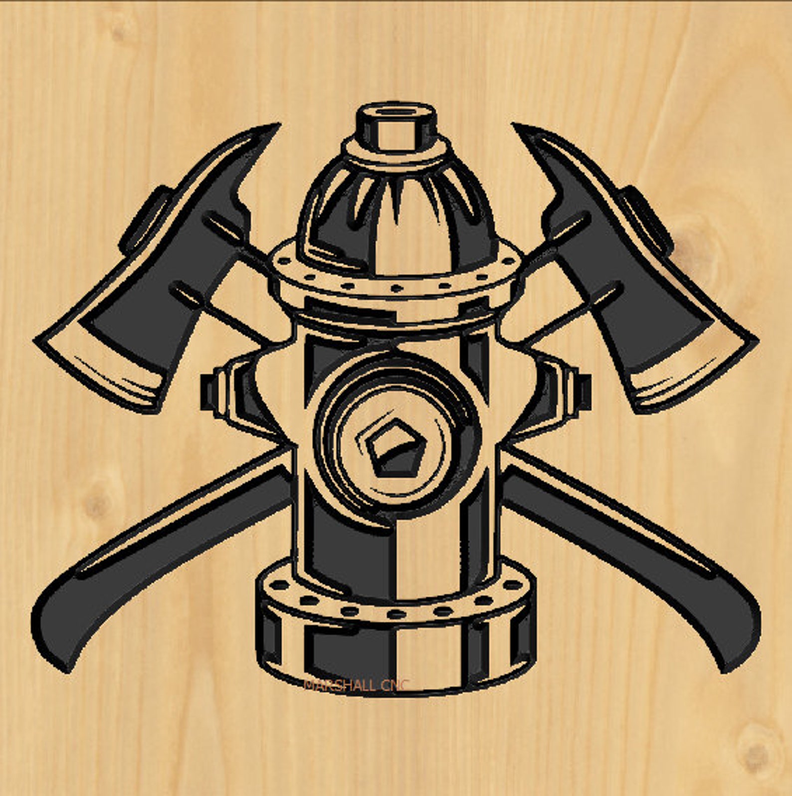 Hydrant With Axes Dxf/svg - Etsy
