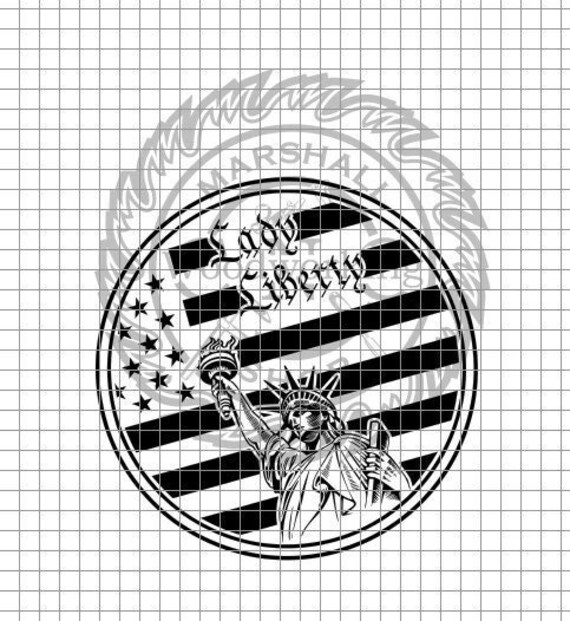 Lady Liberty Round Svg/dxf | Etsy