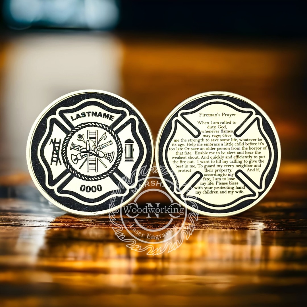 Fireman's Prayer Personalized Coin - Etsy