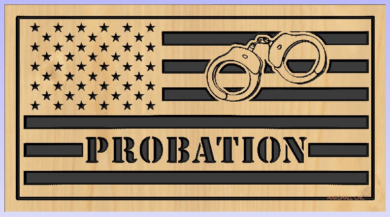 US Flag Probation W Cuffs Dxf/svg - Etsy