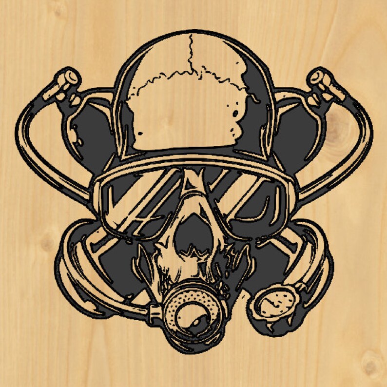 Skull - Scuba - Regulator Dxf/svg - Etsy