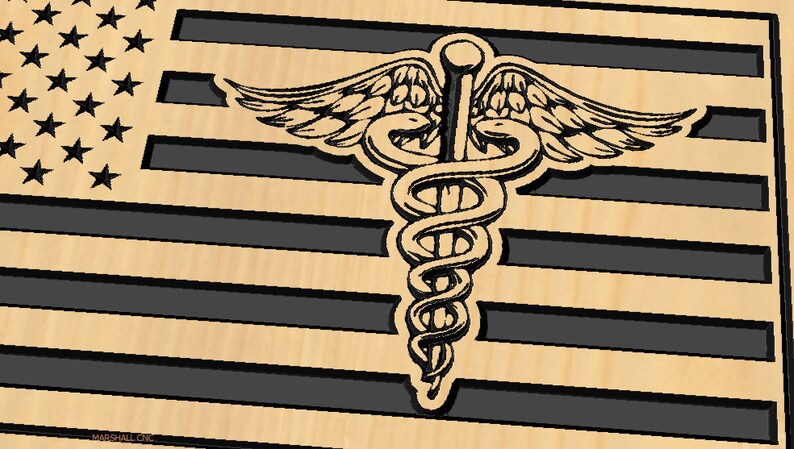US Flag Caduceus Dxf/svg - Etsy