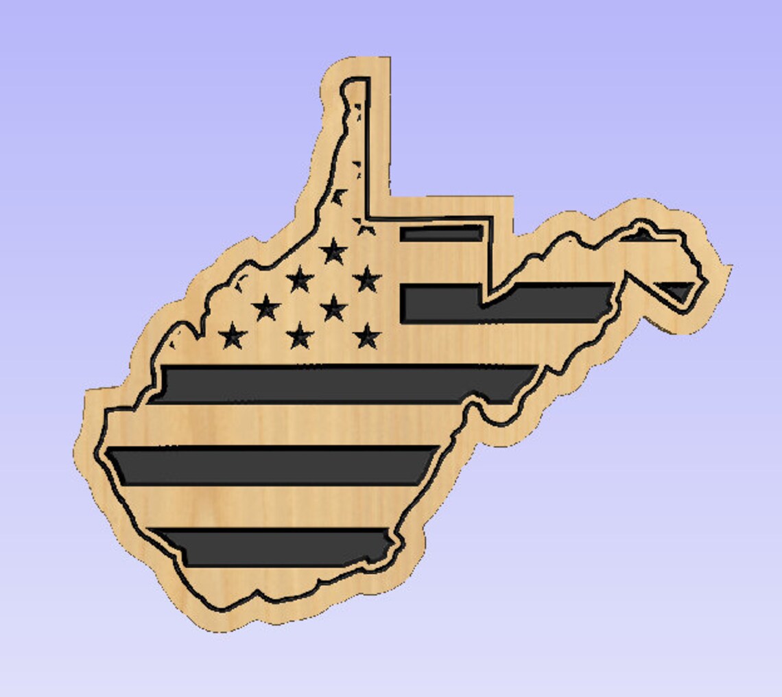 Shape of West Virginia US Flag Svg/dxf - Etsy