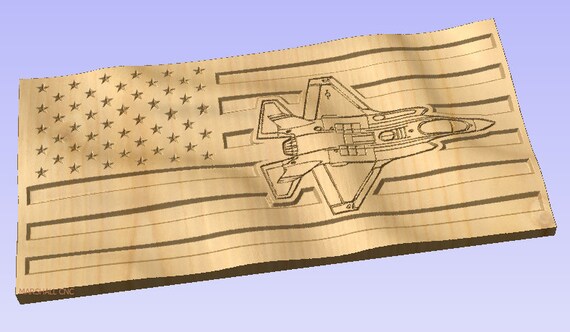 3D US Flag F35 TopR 1 crv File | Etsy