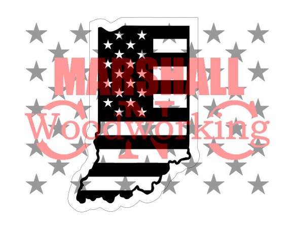 Shape of Indiana US Flag Svg/dxf | Etsy
