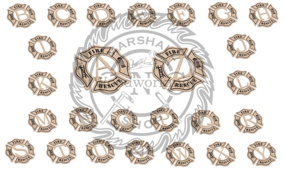 26 Fire Rescue Letters A-Z CRV/DXF | Etsy