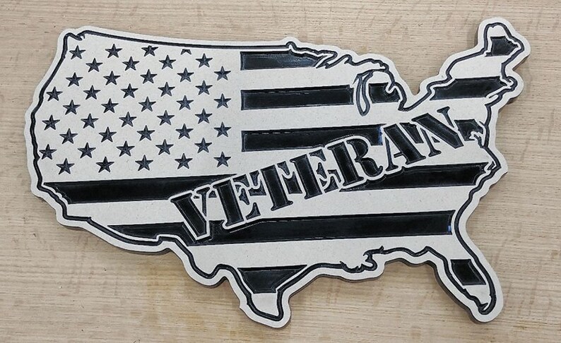 US Shape Flag Veteran dxf/svg | Etsy