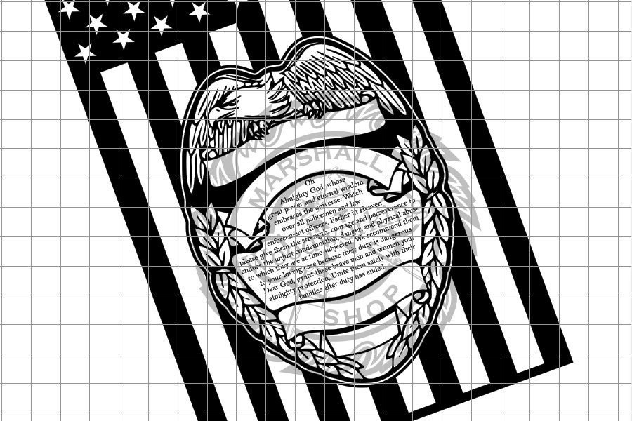 Police Badge Prayer for Police Vertical Flag Svg/dxf | Etsy