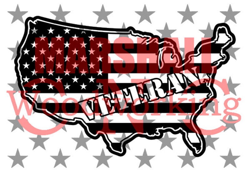 US Shape Flag Veteran dxf/svg | Etsy