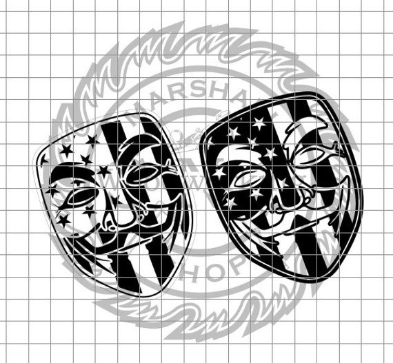 Anonymous Mask Flag Dxf/svg - Etsy
