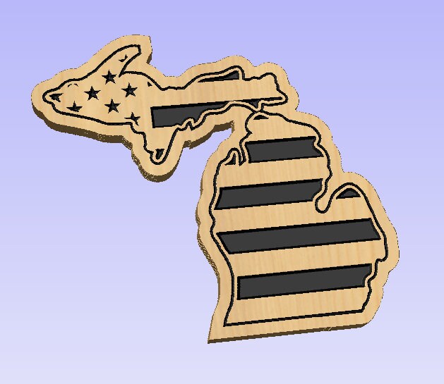 Shape of Michigan US Flag Svg/dxf - Etsy