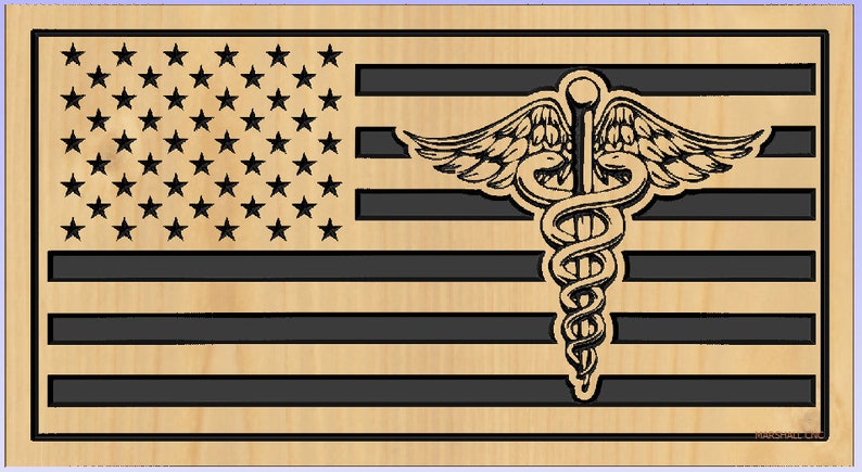 US Flag Caduceus Dxf/svg - Etsy