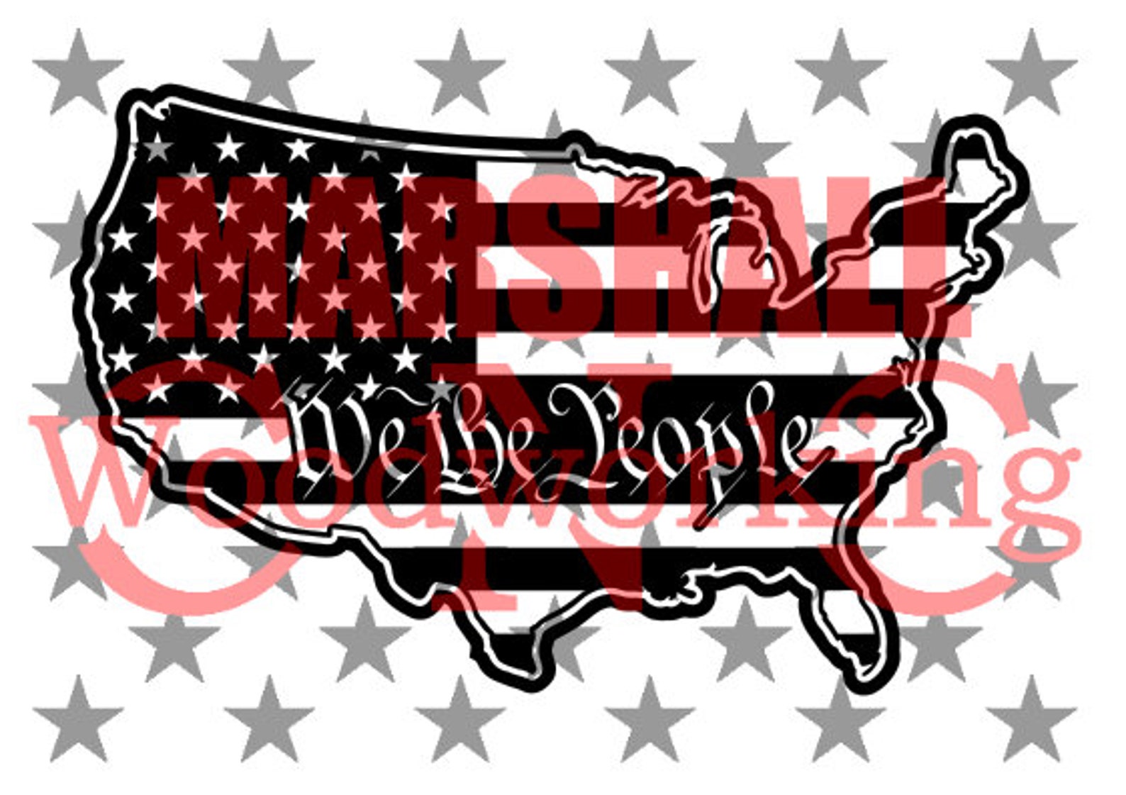 US Shape Flag We the People Dxf/svg - Etsy