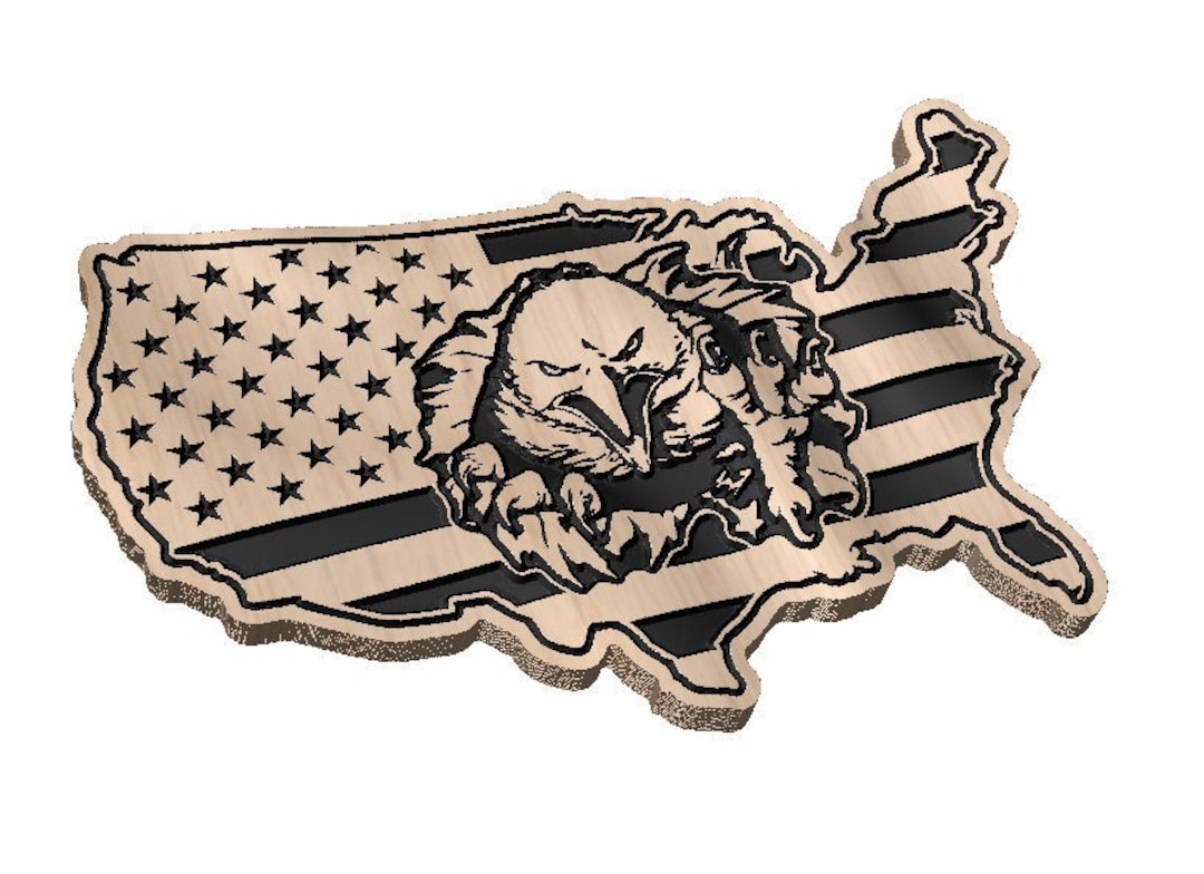 3D Flag of US - Eagle Breakthrough Crv File - Etsy