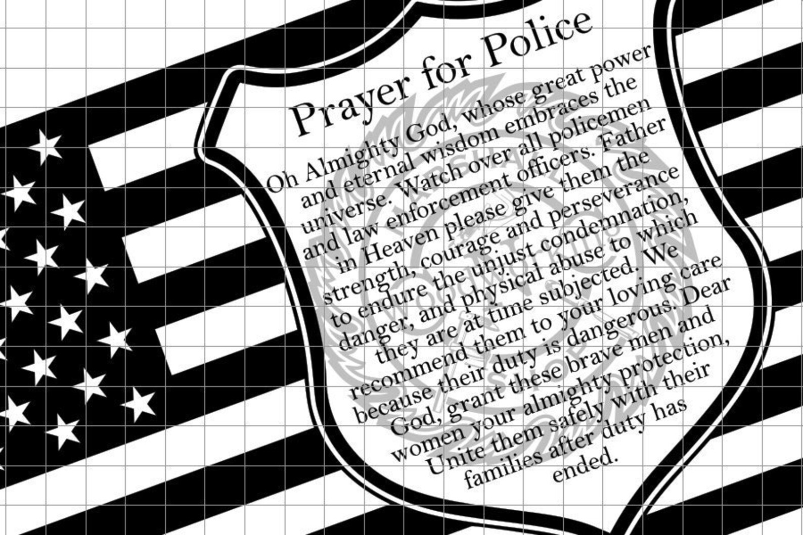Police Shield Prayer for Police Flag Svg/dxf | Etsy