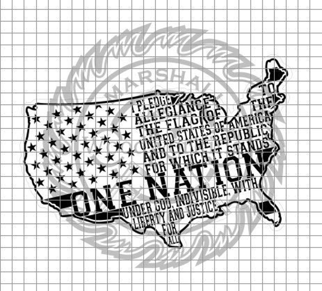 US Shape Flag - Pledge of Allegiance Dxf/svg - Etsy