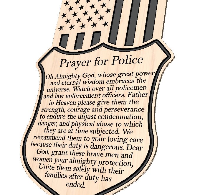 Police Shield Prayer for Police Vertical Large Flag Svg/dxf - Etsy