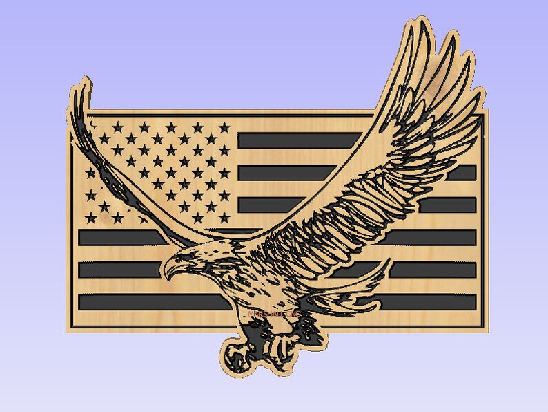 US Flag Flying Eagle Front of Flag Dxf/svg - Etsy