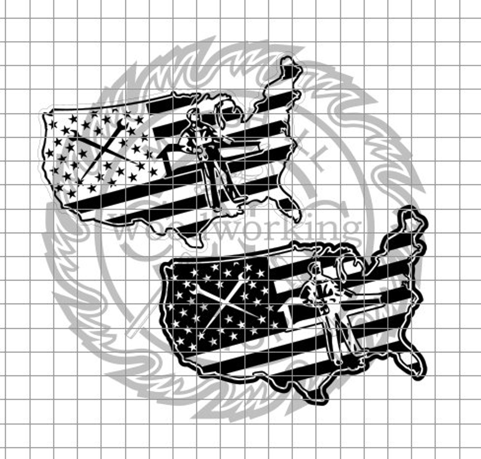 US Shape Flag Steel Workers Dxf/svg | Etsy