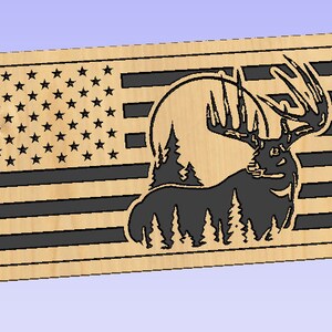 US Flag - Buck Scene Dxf/svg - Etsy