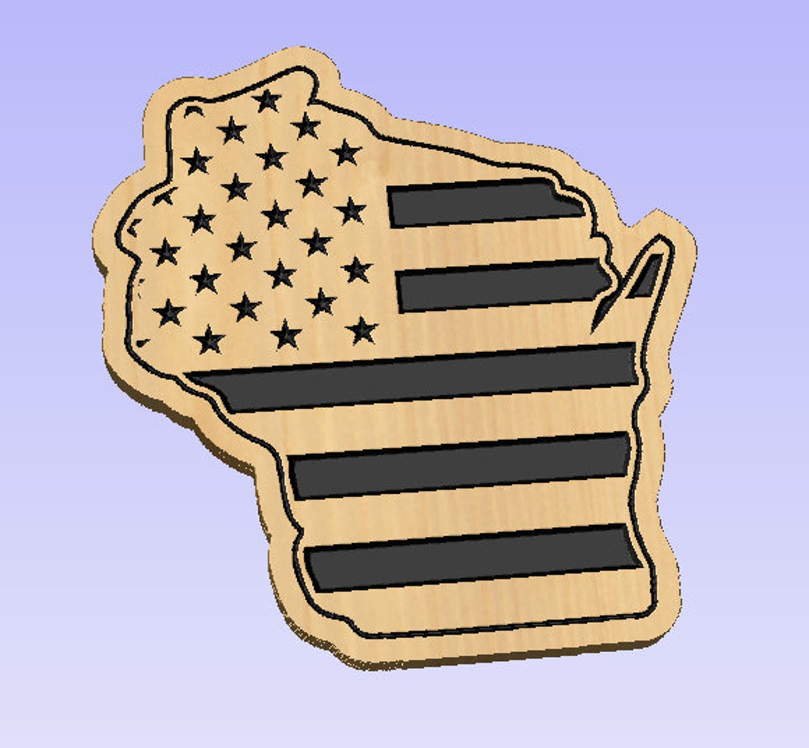 Shape of Wisconsin US Flag Svg/dxf - Etsy