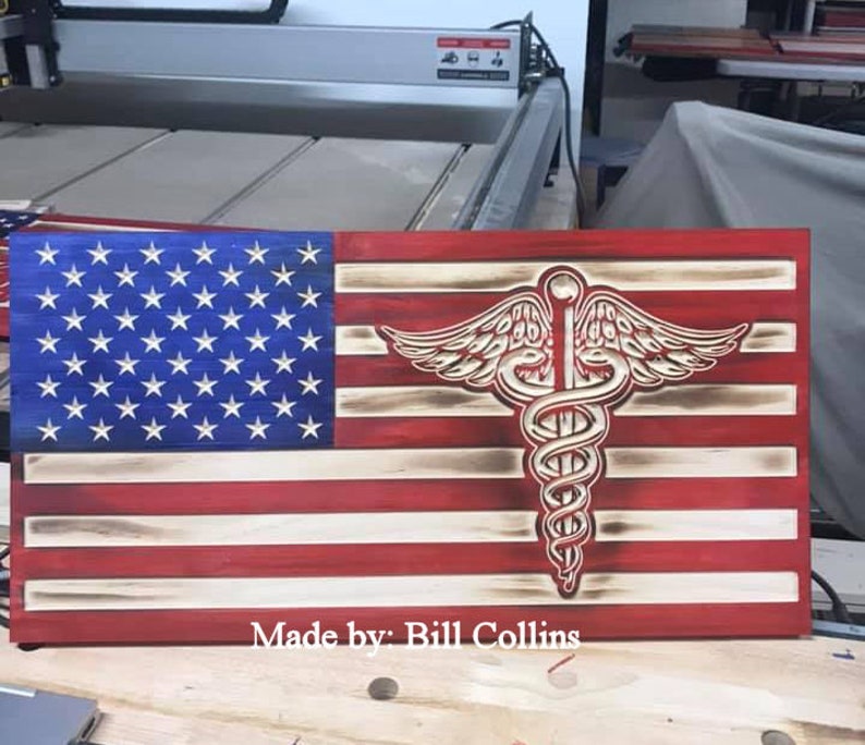 US Flag Caduceus Dxf/svg - Etsy