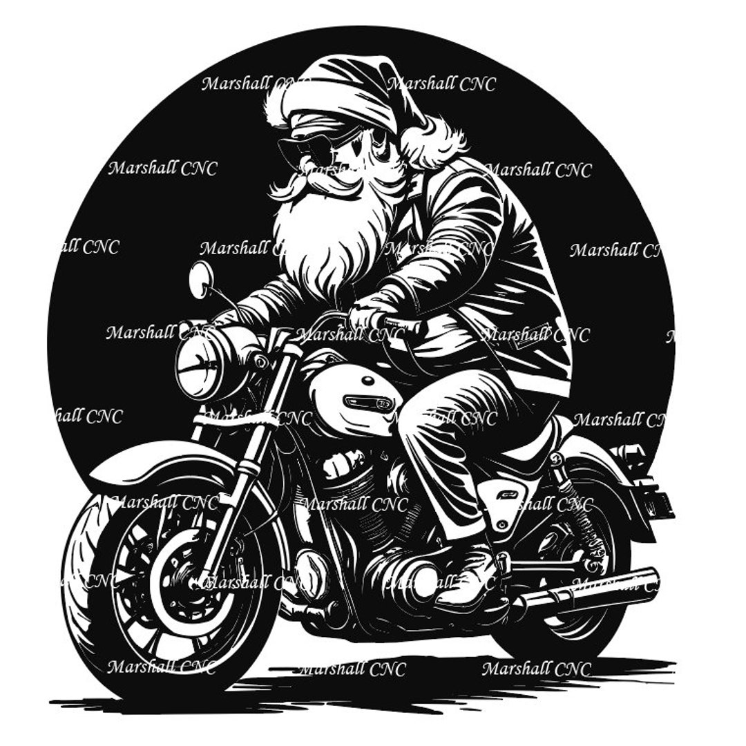 Santa Motorcyle 1 Svg/png - Etsy