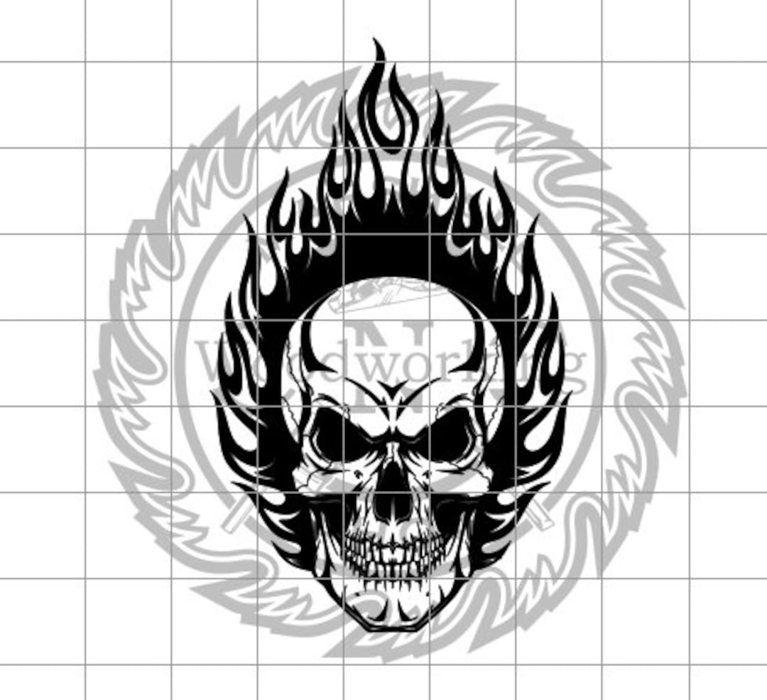 Skull - Flames Svg/dxf - Etsy