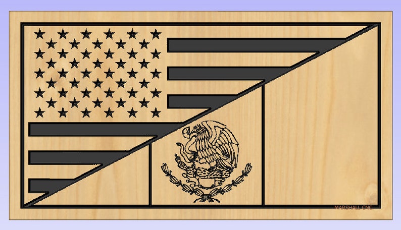 Split Flag US Mexico dxf/crv | Etsy